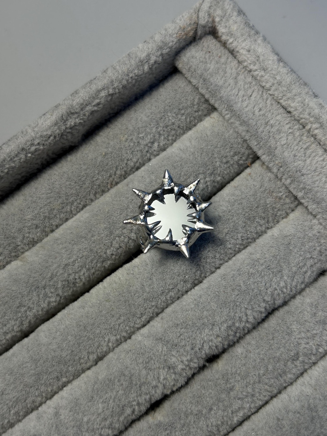 Spiked Mirror Ring Bold Handmade Jewelry With a Reflective Edge ...