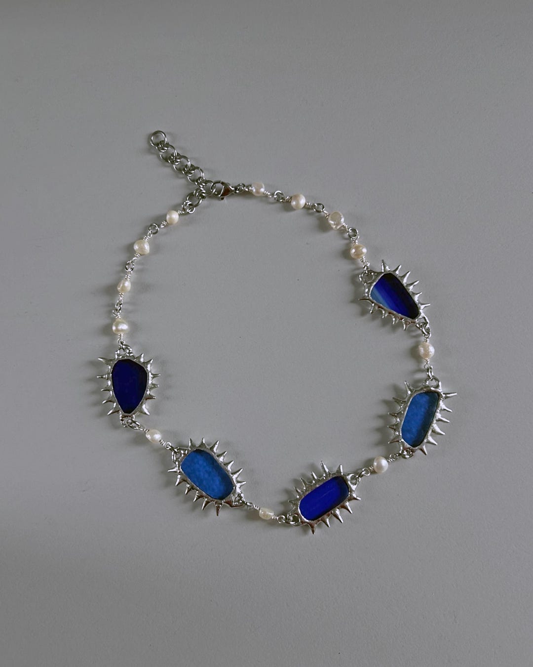 Bold Spiky Stained Glass Necklaces in Red and Blue – Unique Statement ...