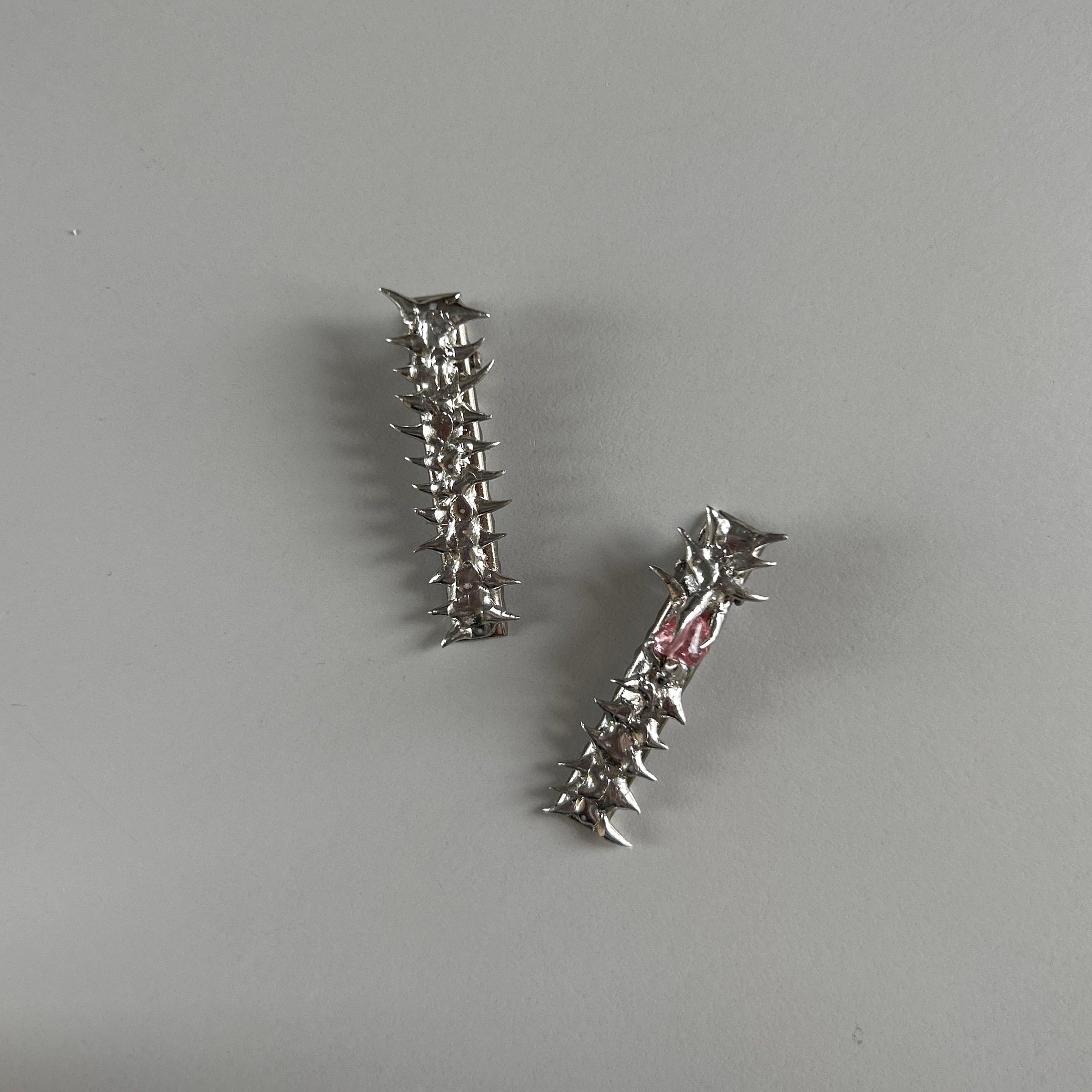 Punk Hairpin With Spikes, Cyber Spiky Hairpin Melted Liquid Metal ...