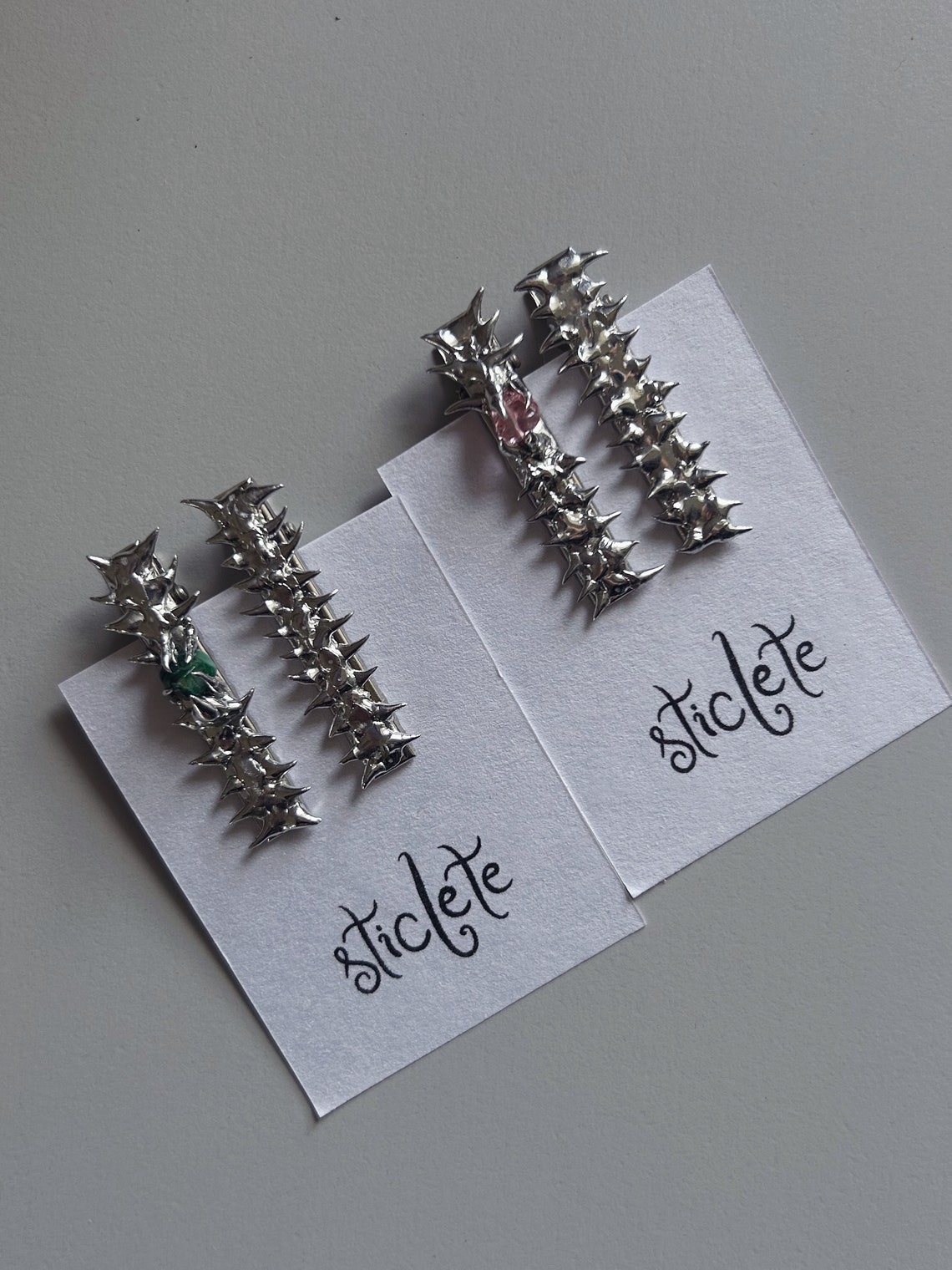 Punk Hairpin With Spikes, Cyber Spiky Hairpin Melted Liquid Metal ...