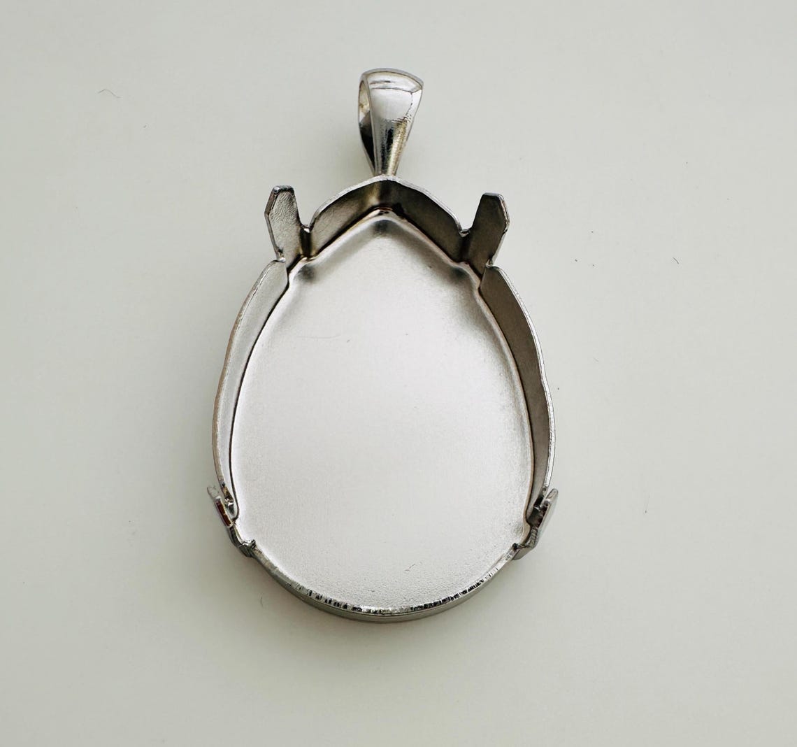 30x20mm, Blank 4-prong Pear Setting , Rhodium Plated, 2 or 6 Ps - Etsy