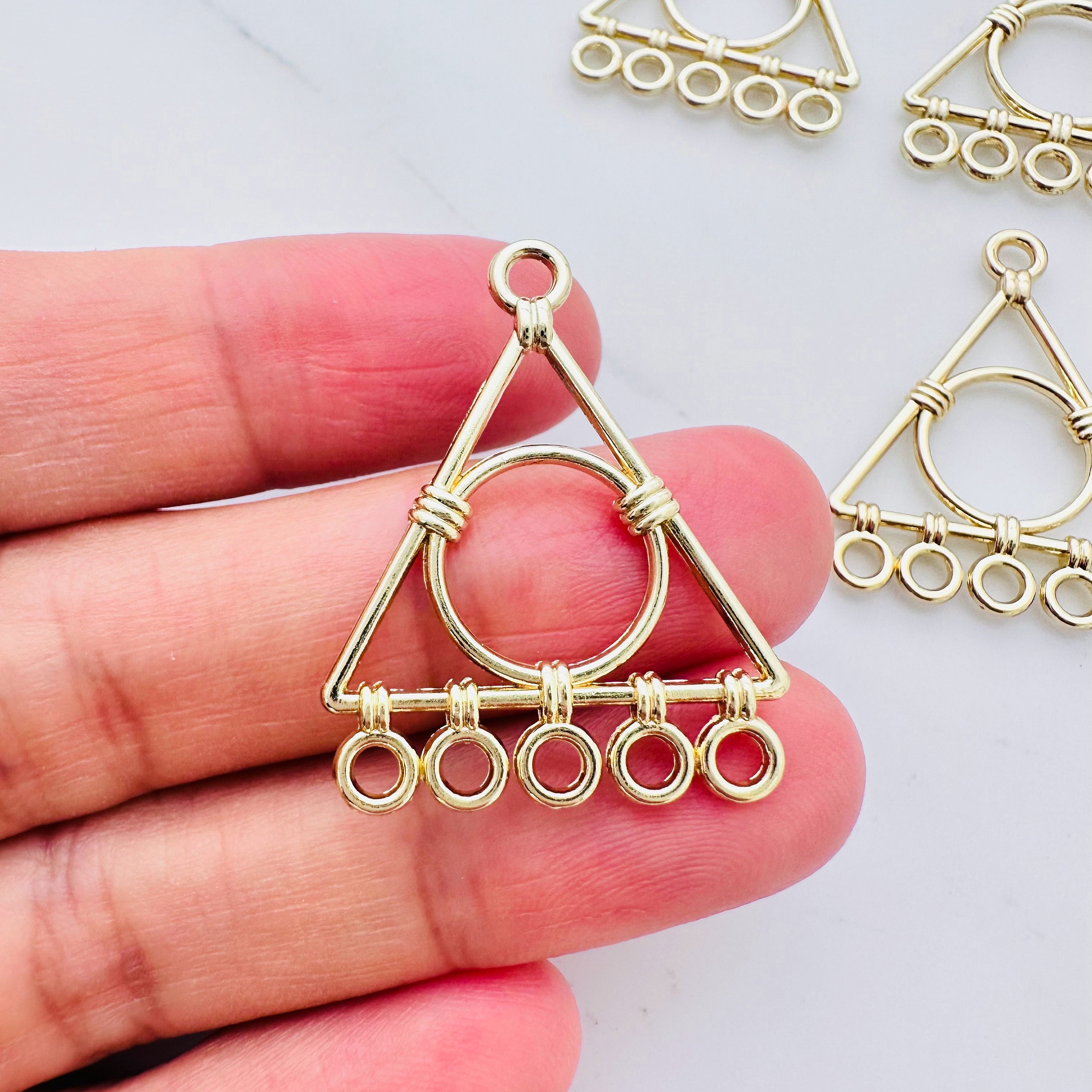 10 X Gold Plated Triangle Connectors 30x24mm - Etsy