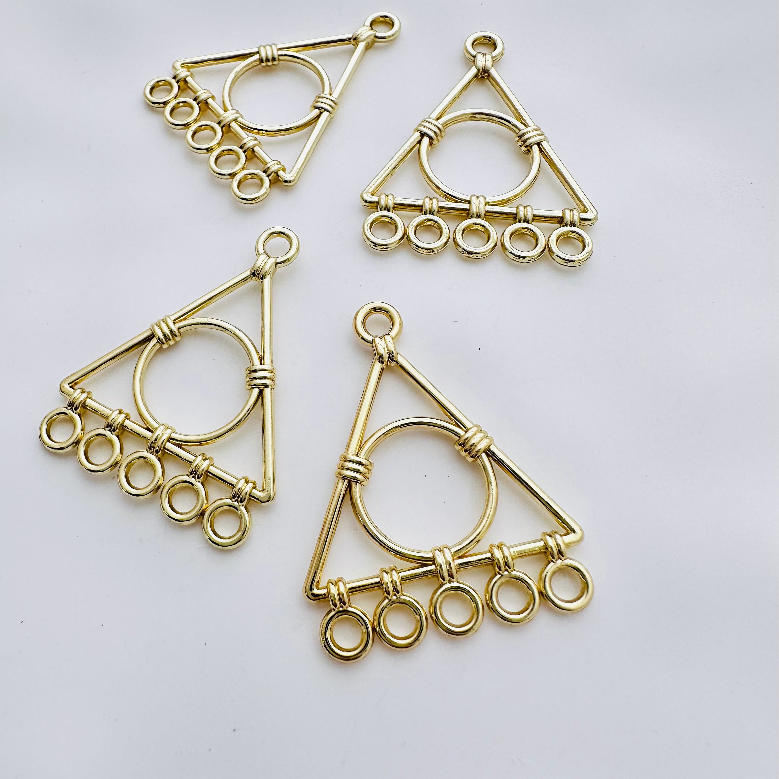 10 X Gold Plated Triangle Connectors 30x24mm - Etsy