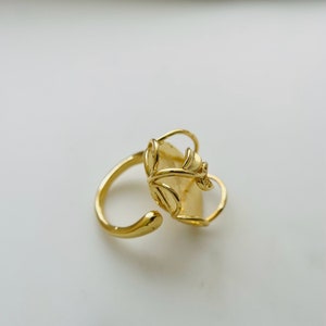 1 Pcs - Wrap Ring Mounting - Setting - Adjustable - Gold Plated Brass ...