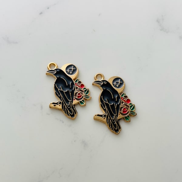 Crow Charm - Etsy
