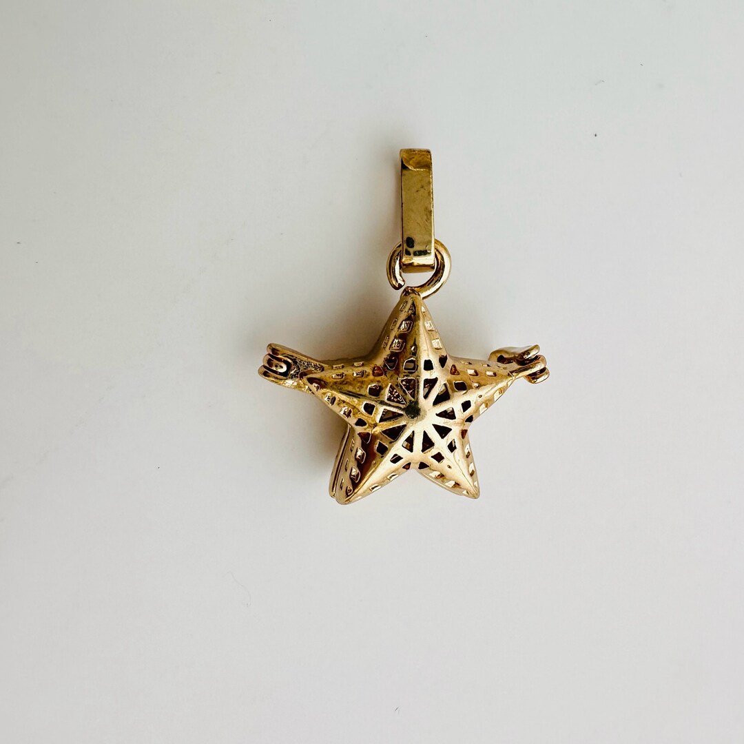 Star Locket Pendant - Gold Plated - for 4mm Bead - (chain & Bead ...