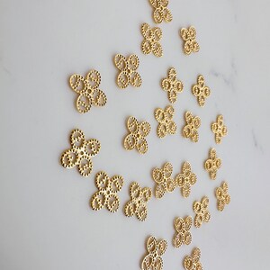 10 or 40 , Solid Brass Stamping , 24k Gold Plating, Jewelry Findings ...