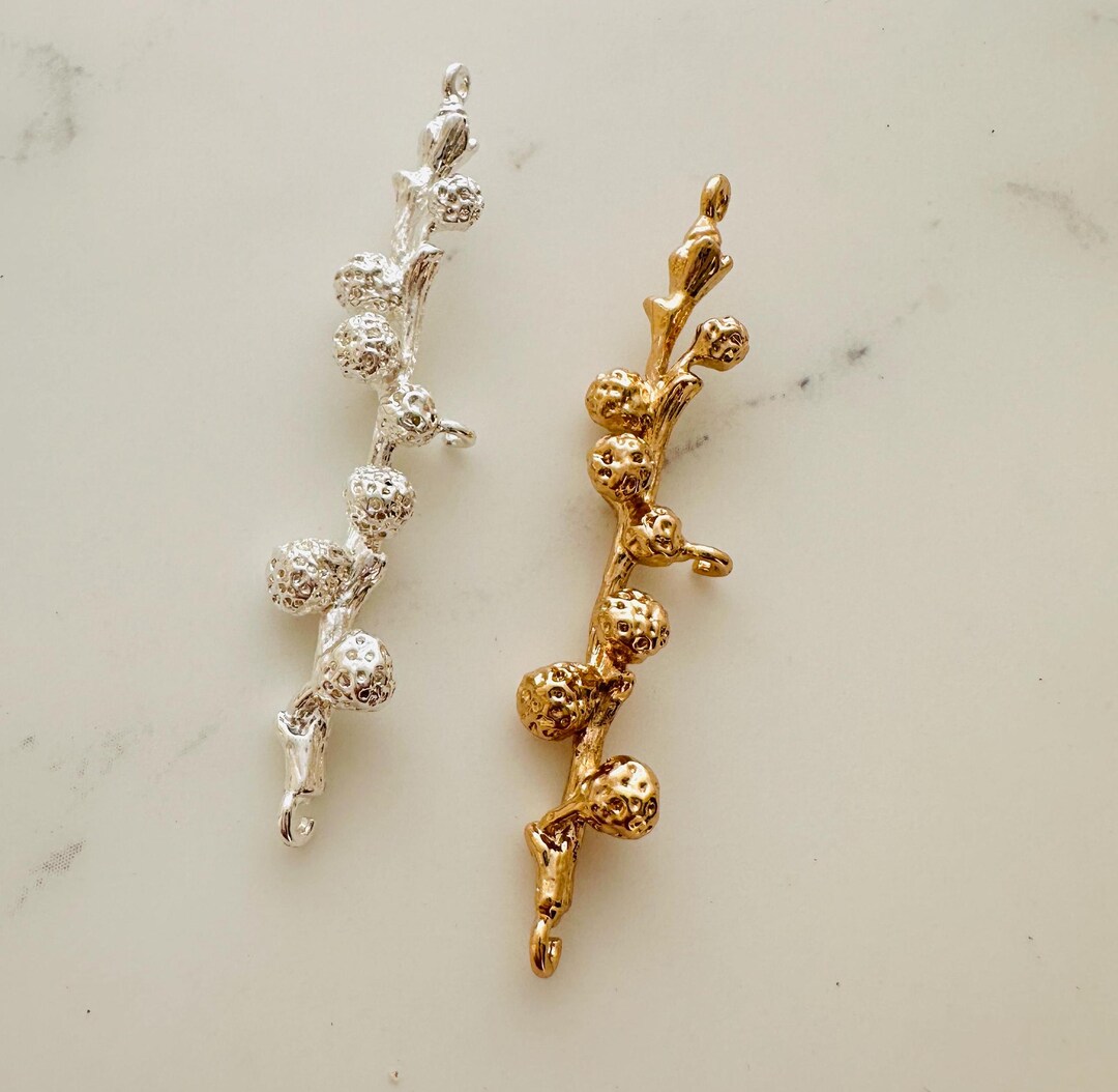 5 or 15 , Solid Brass, Acorn Nuts Connectors -3 Loops - Gold/silver ...