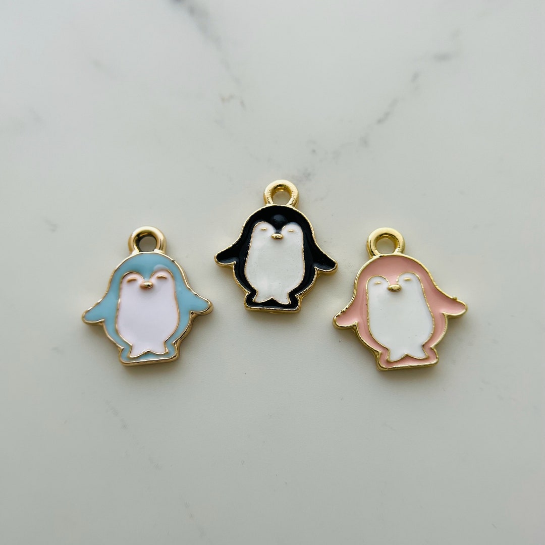 6 or 12pcs, Enamel Penguin Charms Pendants 15x14mm - Etsy