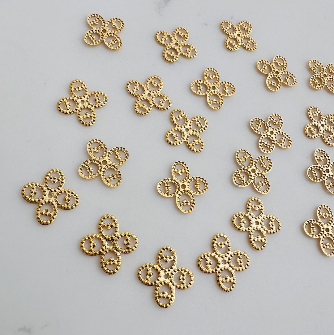 10 or 40 , Solid Brass Stamping , 24k Gold Plating, Jewelry Findings ...