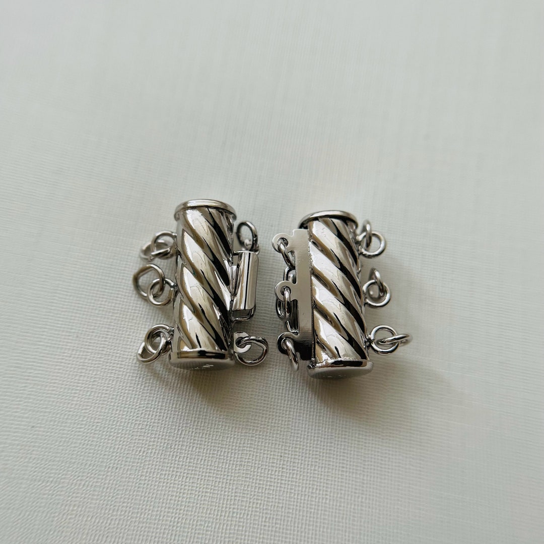 2 X Slide Tube Clasp , Three-strand, Tube Clasp for Jewelry Making ...