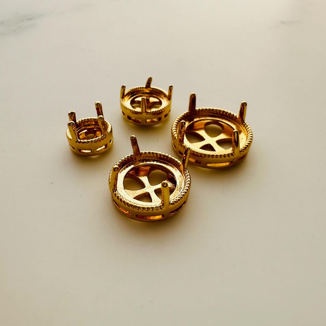 6mm/8mm/10mm/12mm,solid Brass 4 Claw Setting,10 Pieces,gold/silver ...