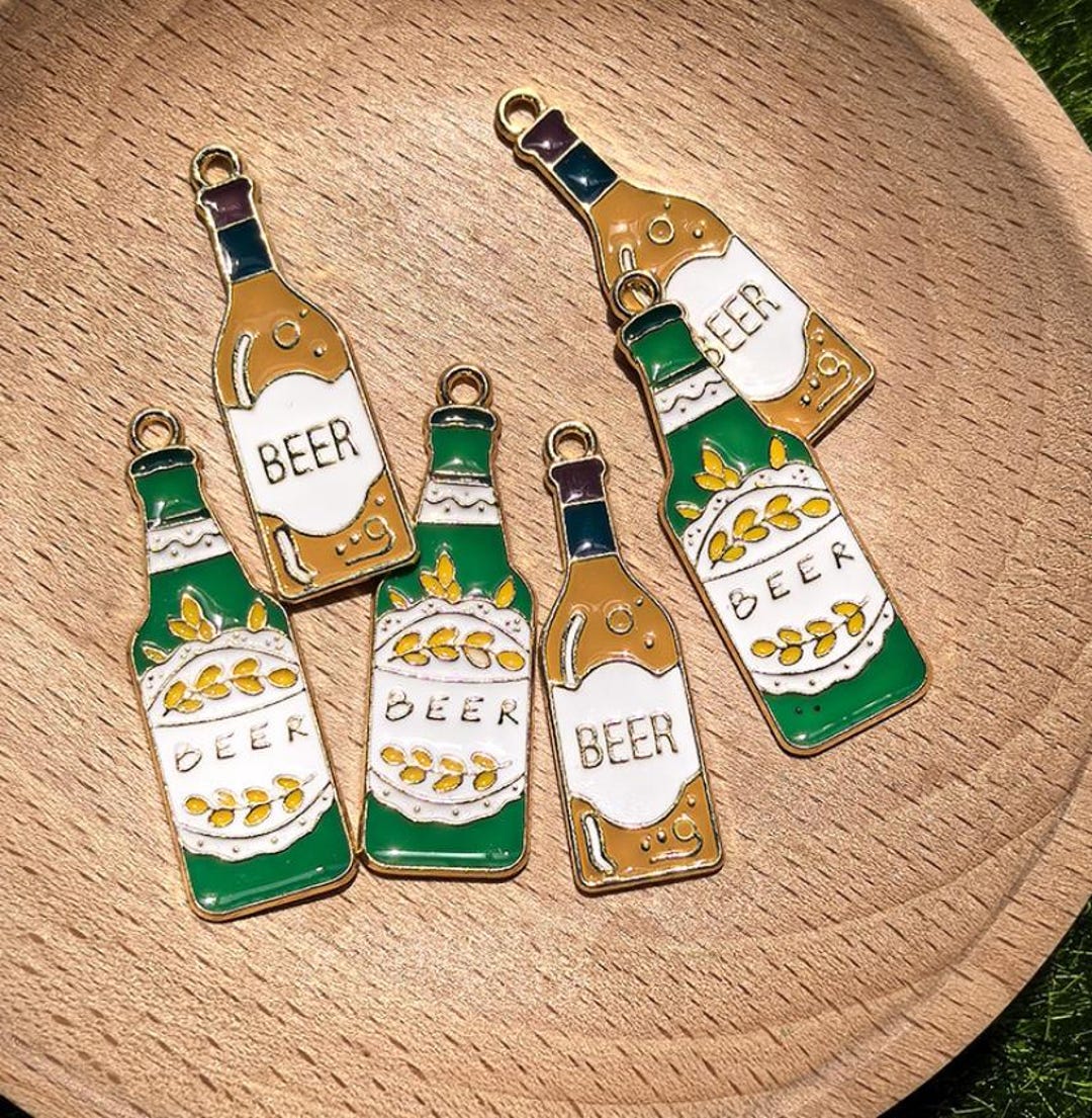 10 Pieces, Enamel Beer Bottle Charms - Etsy