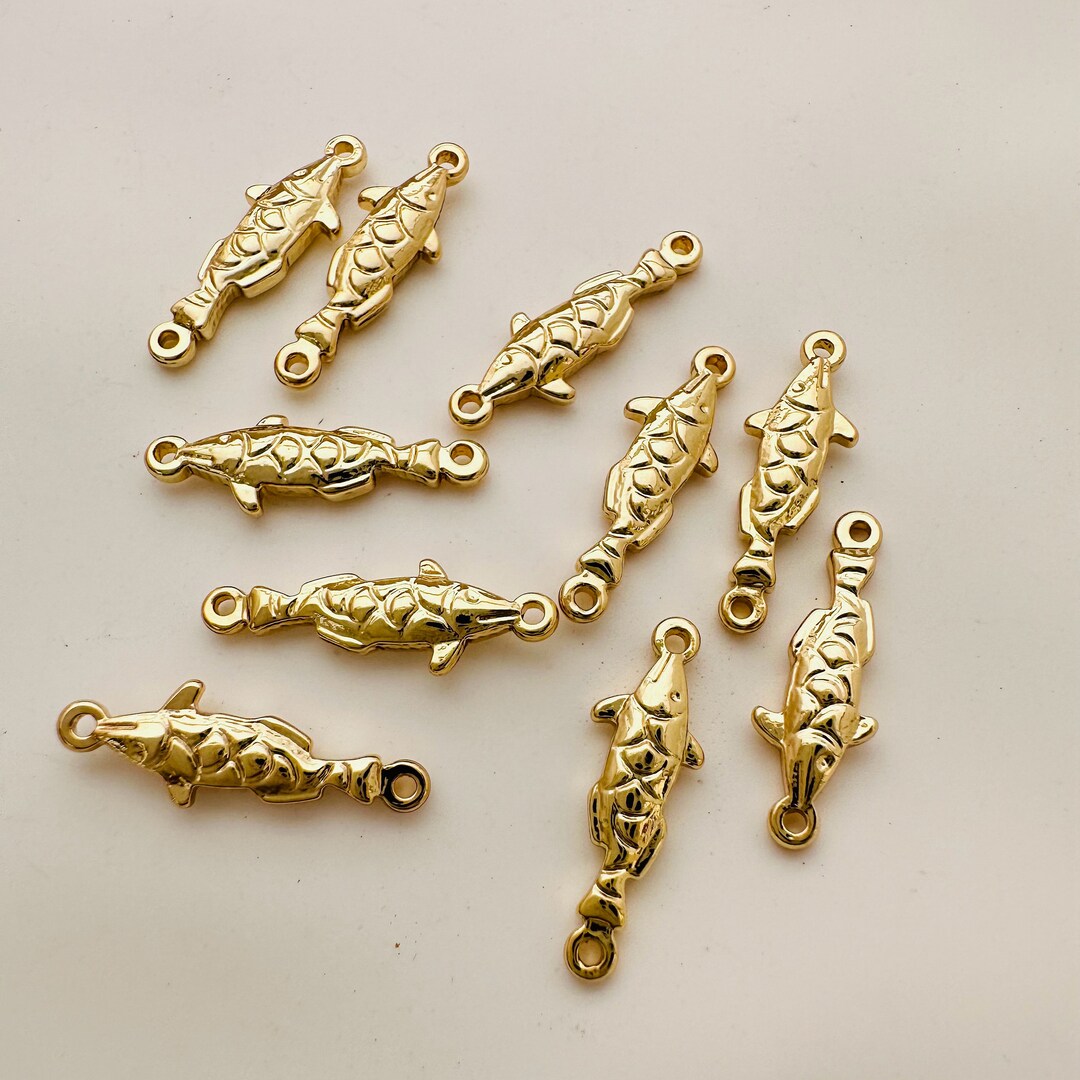 10 X Gold Plated Fish Links - 15x5mm - Etsy