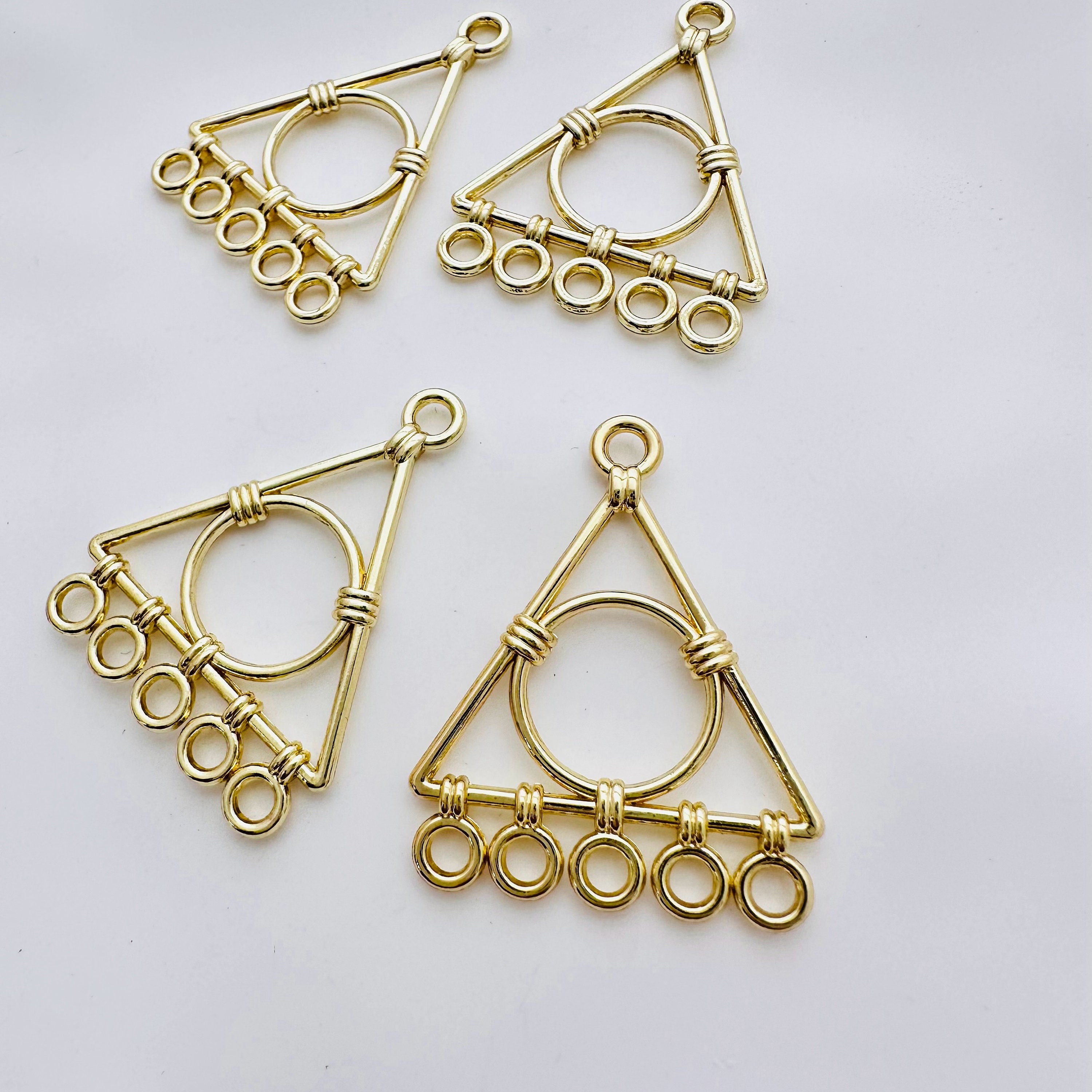 10 X Gold Plated Triangle Connectors - 30x24mm - Etsy