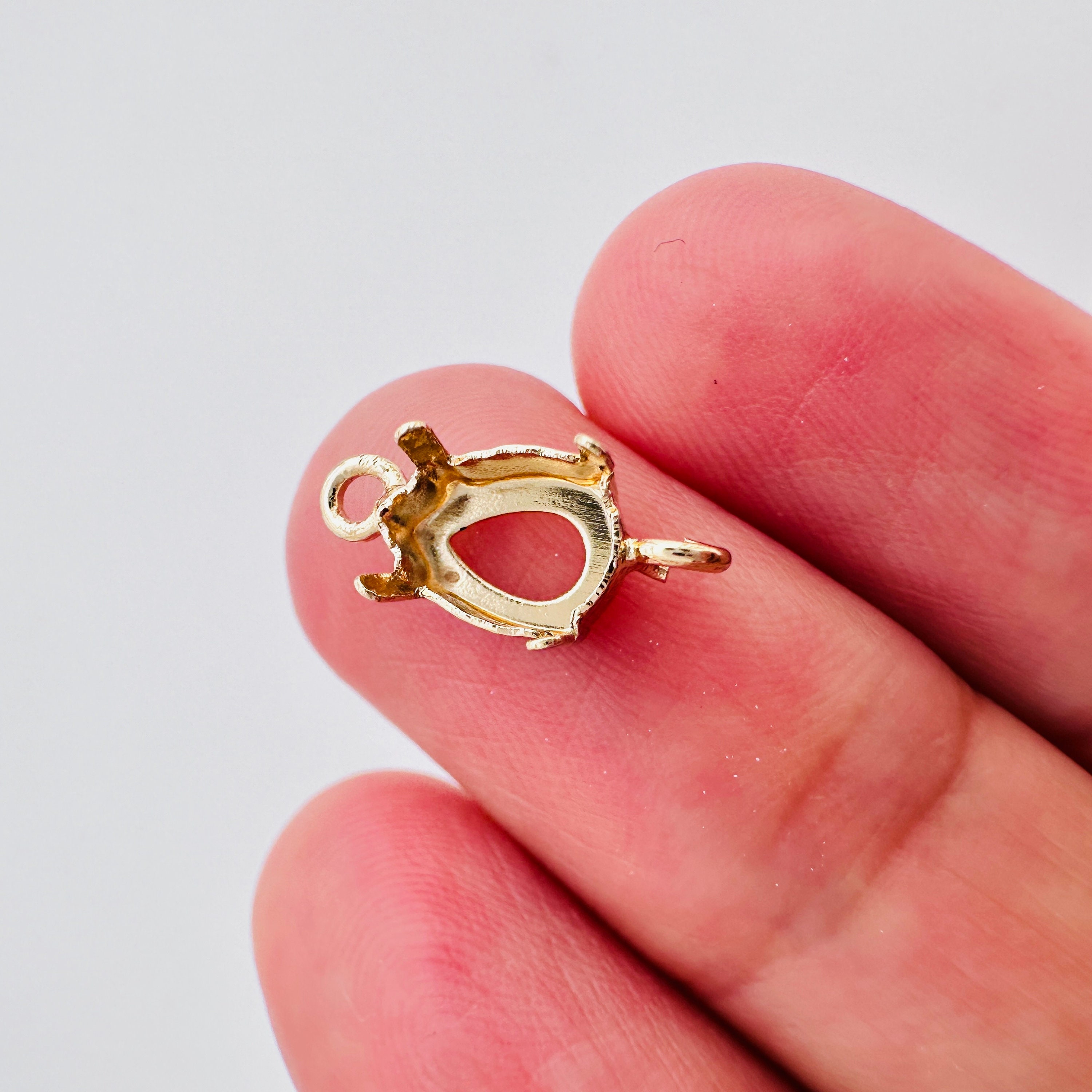 8x6mm, Blank 4-prong Pear Setting , Gold Plated, 6 or 12 Ps - Etsy