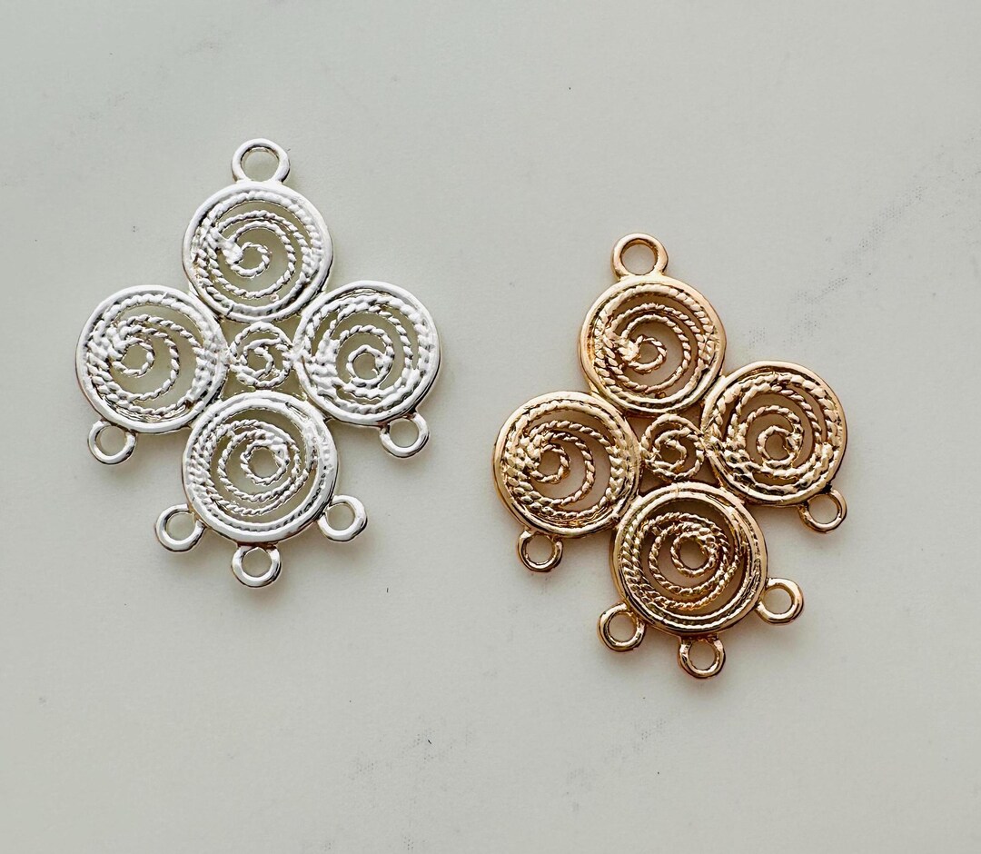 10 or 30 Pieces, Solid Brass Spiral Connectors , Jewelry Findings ...