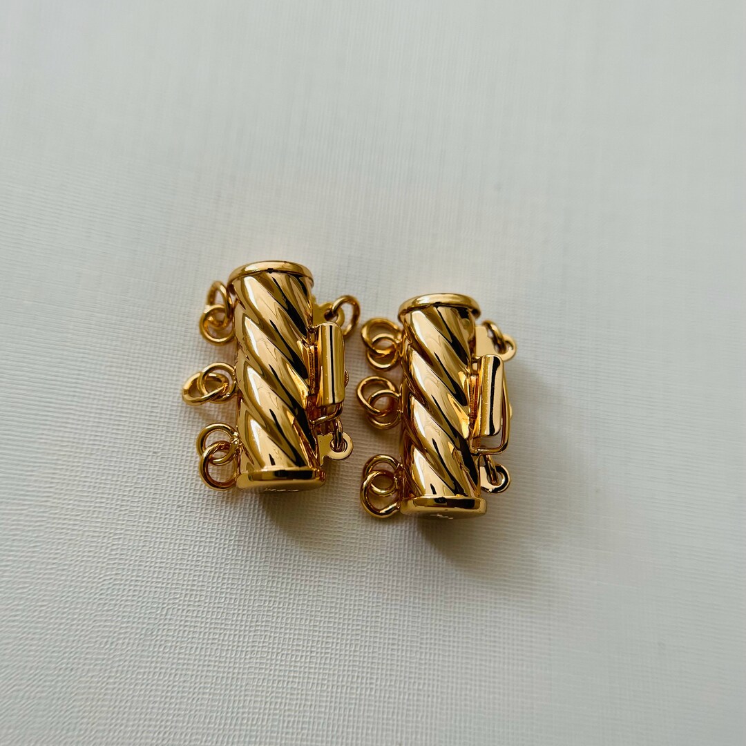 2 X Slide Tube Clasp , Three-strand, Tube Clasp for Jewelry Making ...