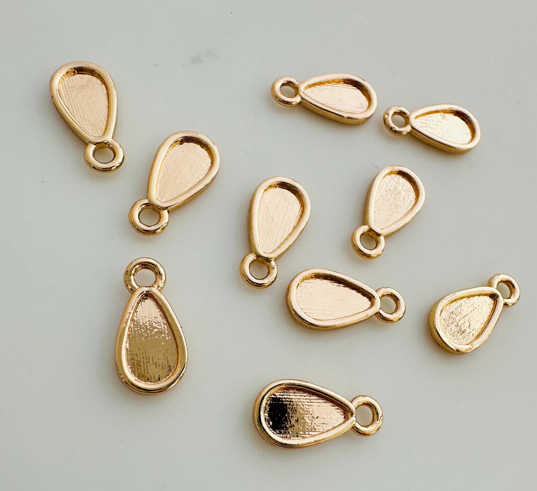 50 Solid Brass, Pear Setting - Gold Plated - 5x10mm - Etsy