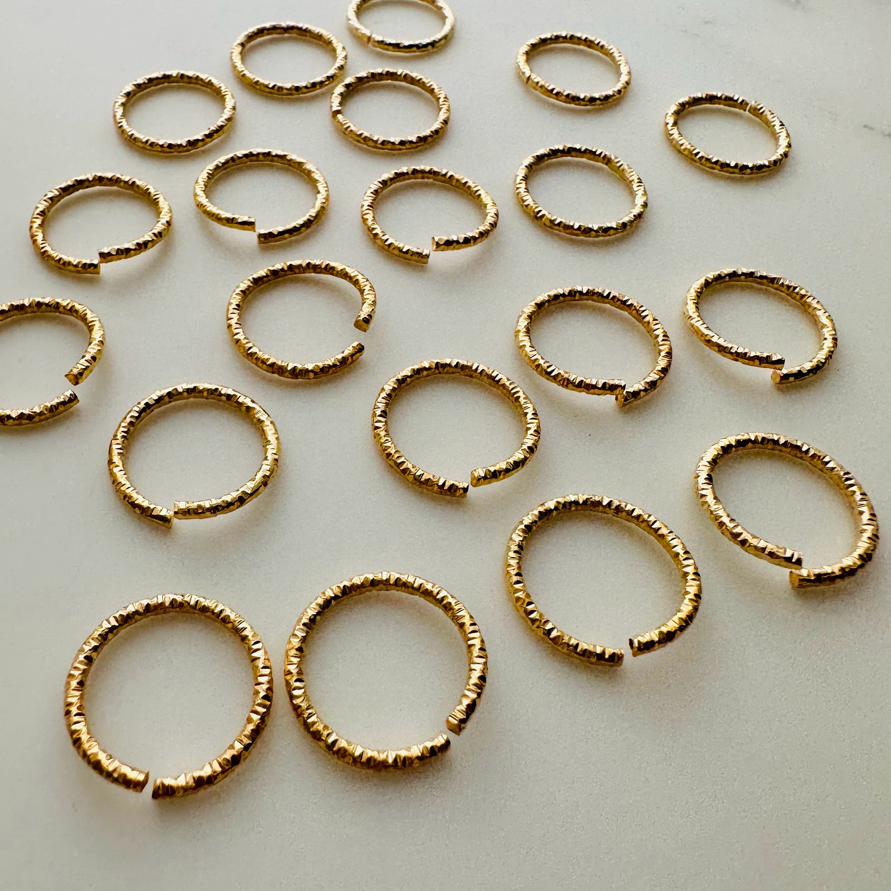 50 X Textured Open Jump Rings - 8mm/10mm/12mm/15mm - Thickness 1.2mm - Etsy
