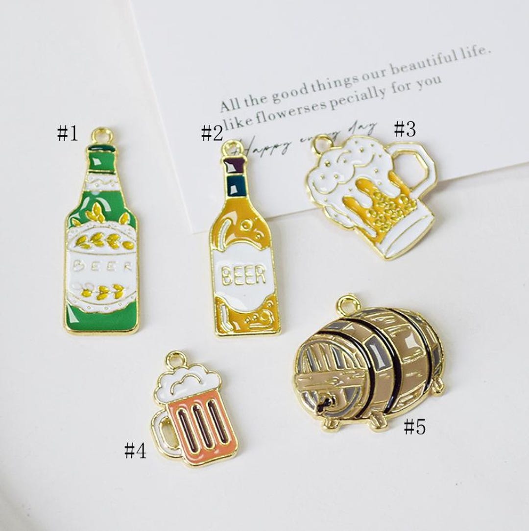 20 Ps - Enamel Beer Charms - Etsy