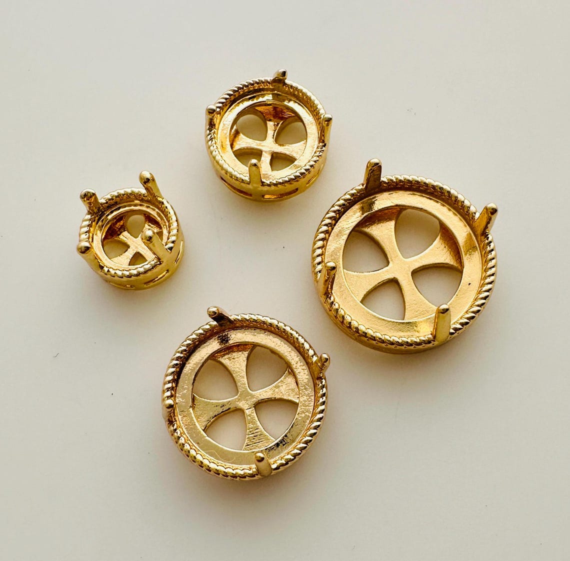 6mm/8mm/10mm/12mm,solid Brass 4 Claw Setting,10 Pieces,gold/silver ...