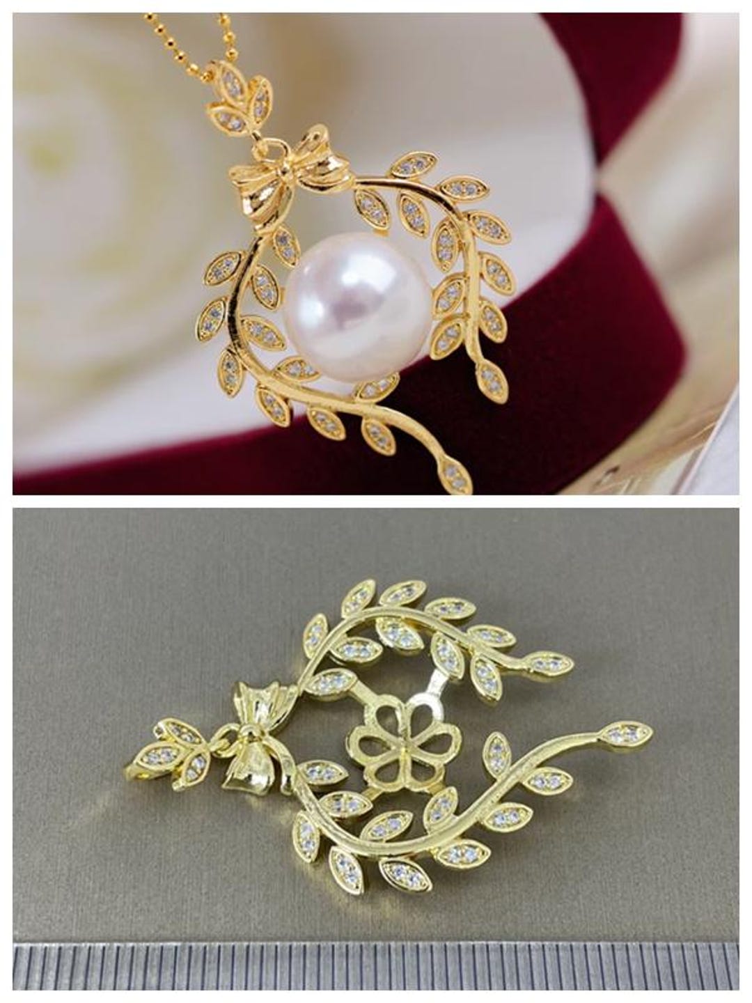 Blank Charm Setting, Without Pearl, Without Chain, 1 Pc, 35mm, Cup 8mm ...