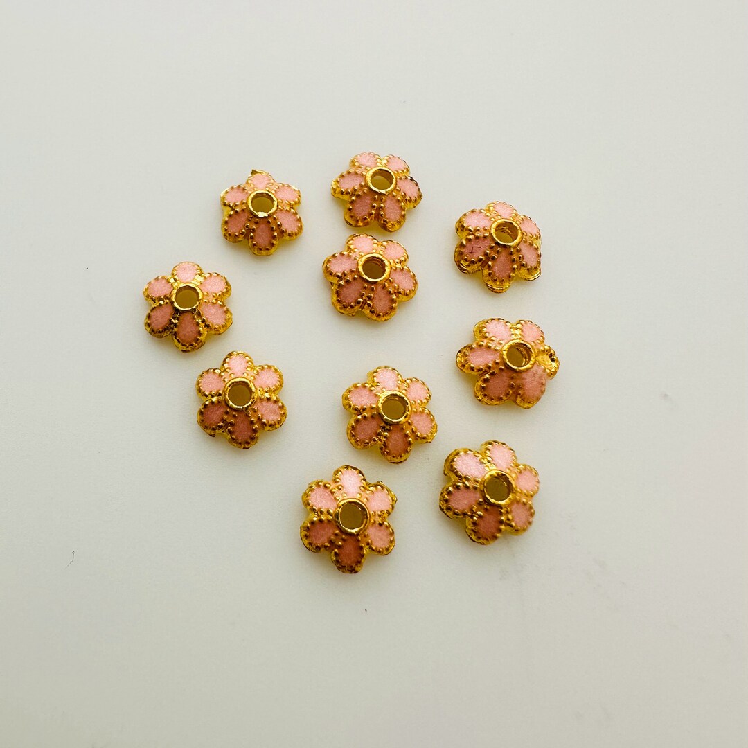 10 X Enamel Beads Caps - 5mm -hole 1mm - Etsy