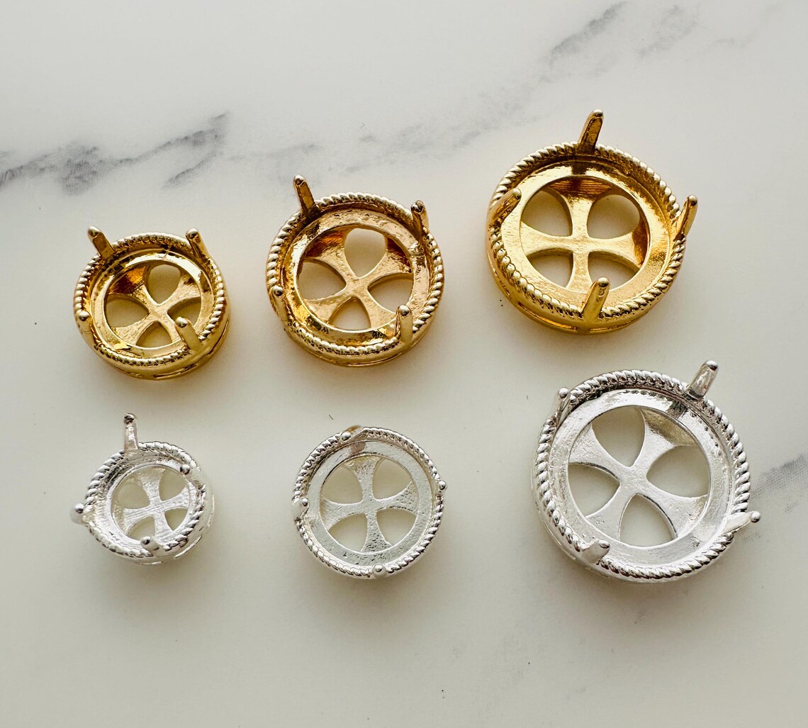 6mm/8mm/10mm/12mm,solid Brass 4 Claw Setting,10 Pieces,gold/silver ...