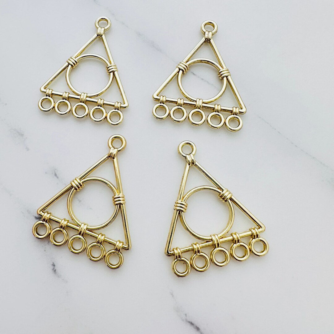 10 X Gold Plated Triangle Connectors - 30x24mm - Etsy