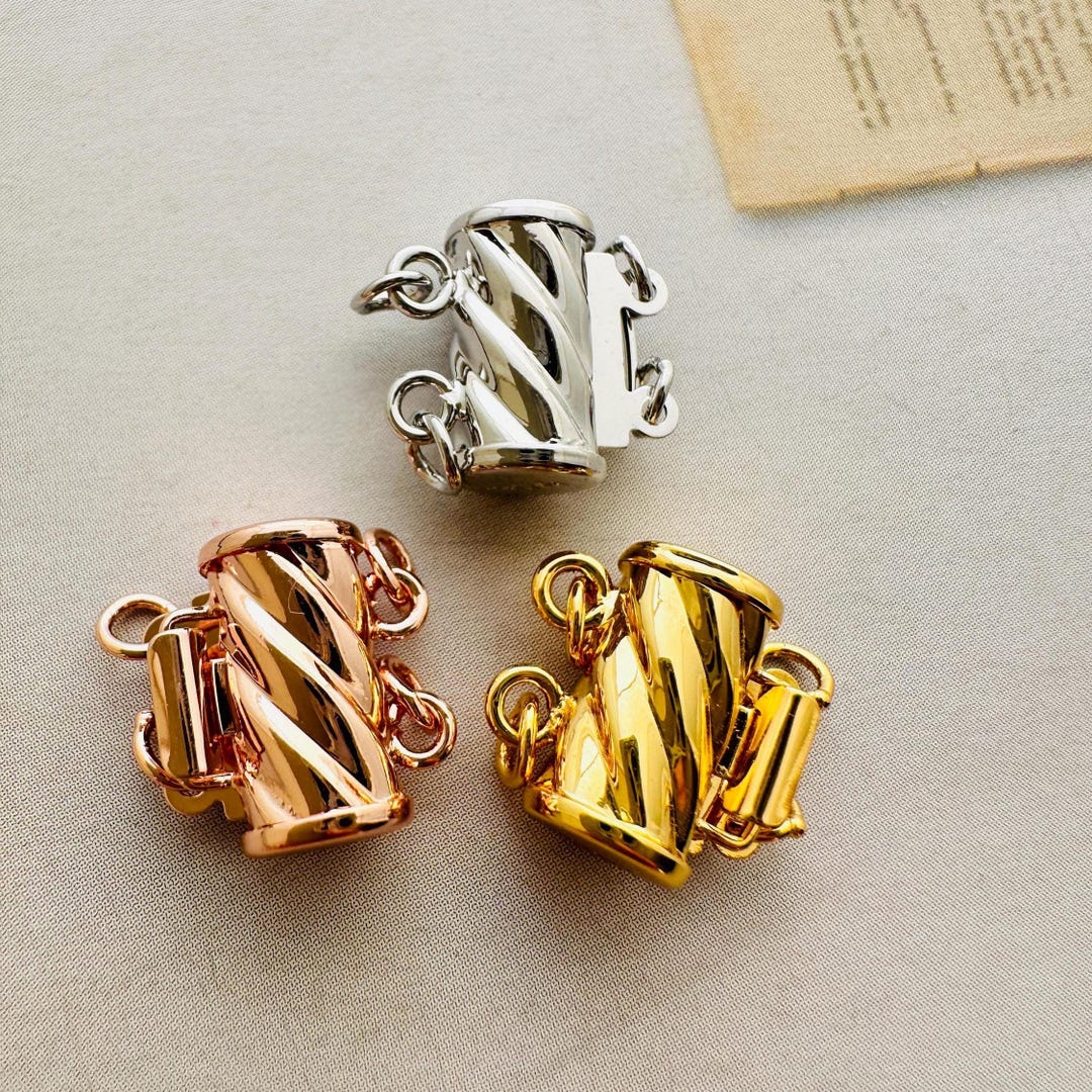 2 X Slide Tube Clasp , Two-strand, Tube Clasp for Jewelry Making ...