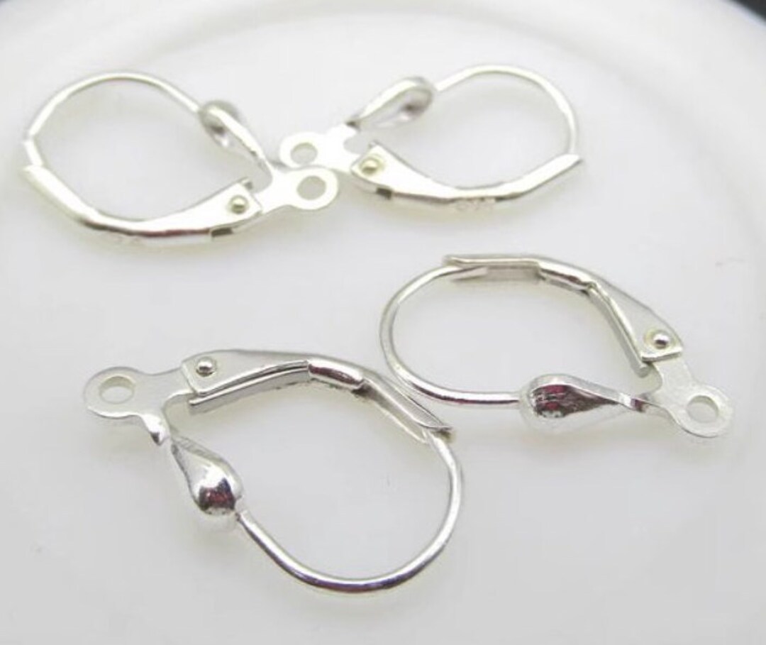 10 Pc, Sterling Silver Lever Back Earrings Findings - 16mm - Etsy