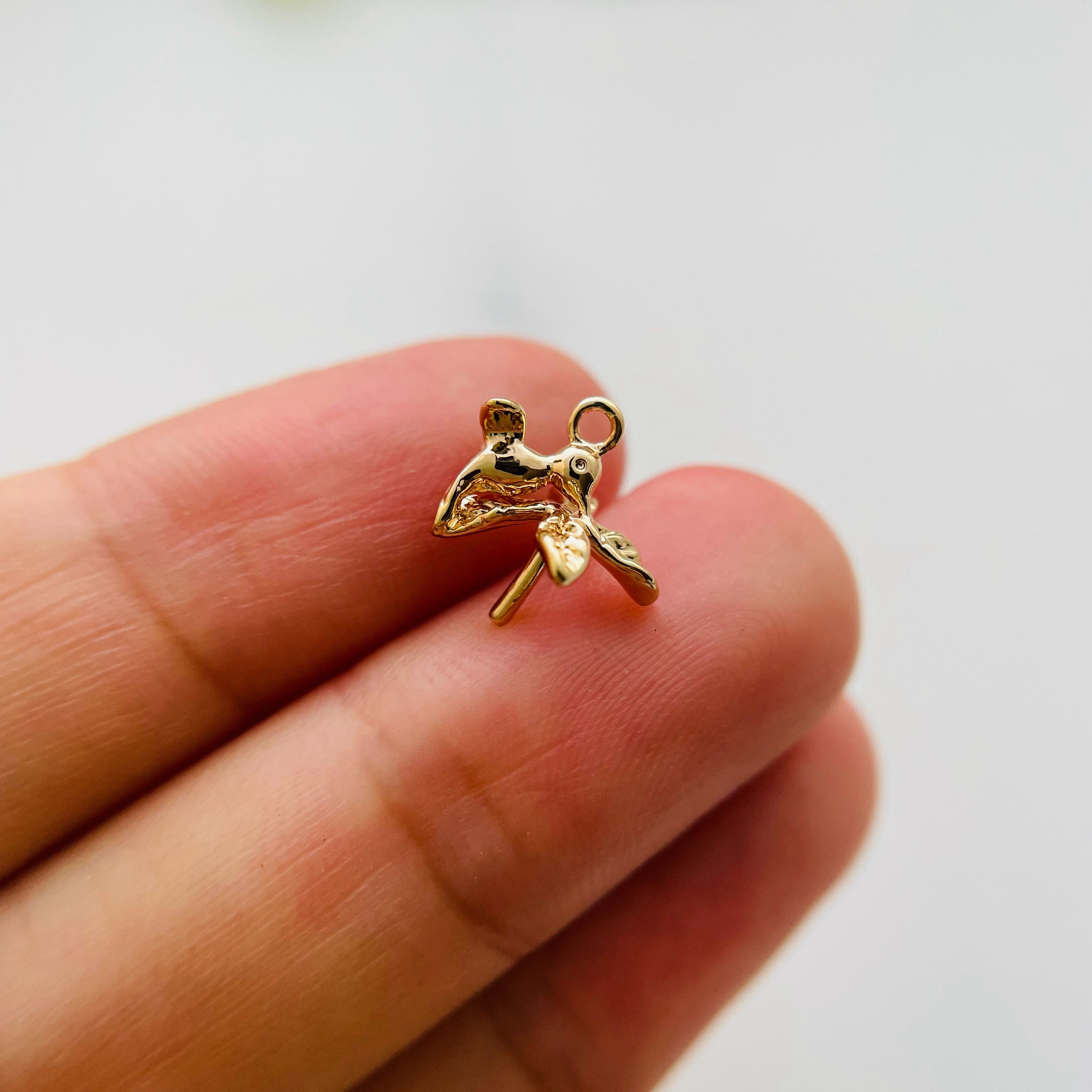 5 Pcs Gold Humming Bird Beads Caps Cap Bail Jewelry - Etsy