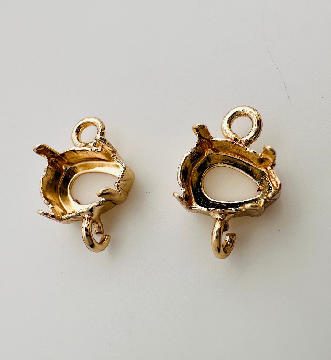 8x6mm, Blank 4-prong Setting , Gold Plated, 2 or 6 Ps - Etsy