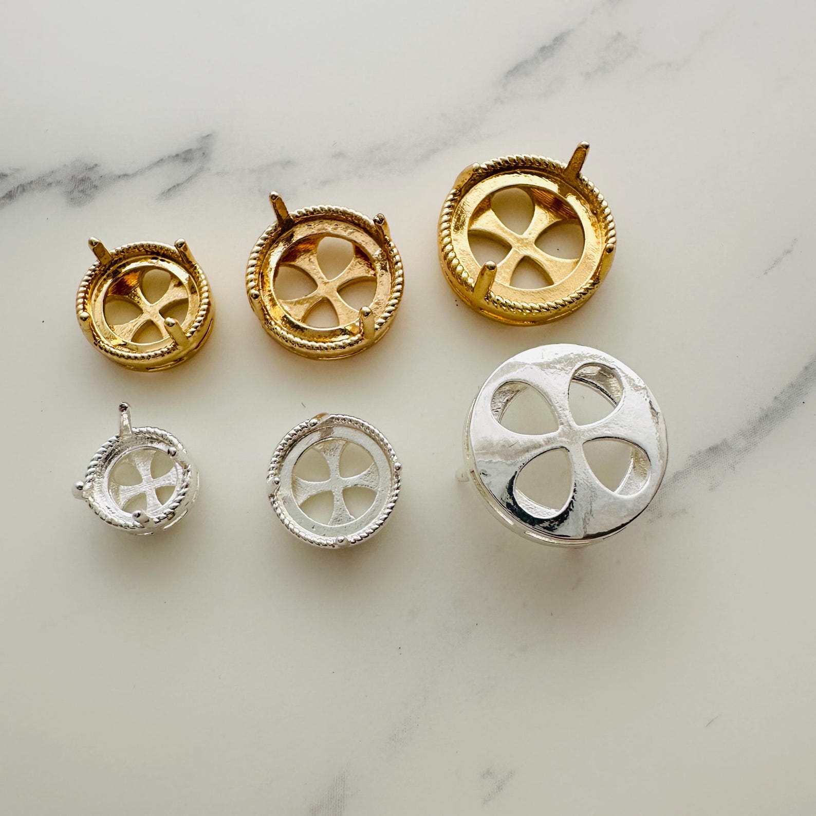 6mm/8mm/10mm/12mm,solid Brass 4 Claw Setting,10 Pieces,gold/silver ...