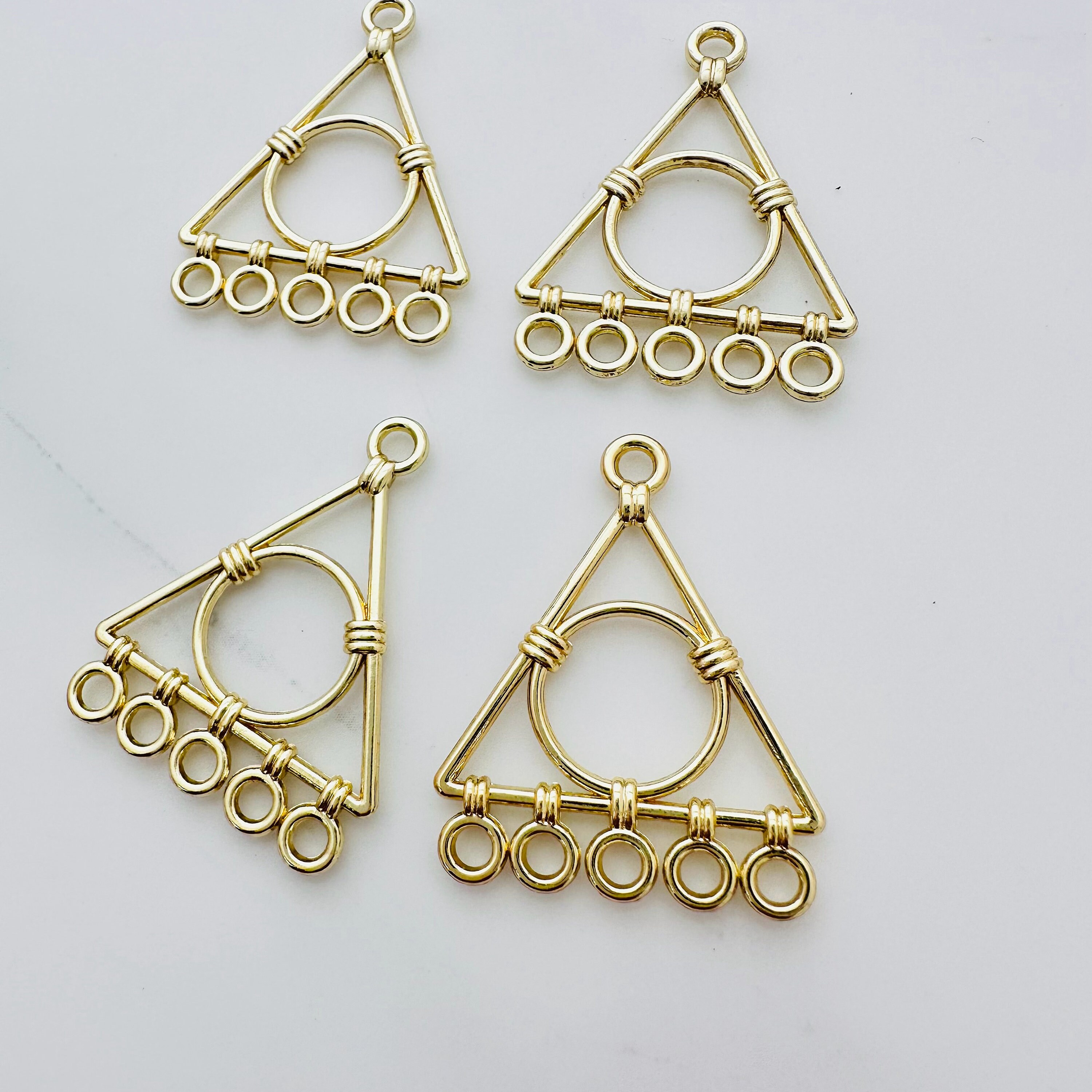 10 X Gold Plated Triangle Connectors - 30x24mm - Etsy