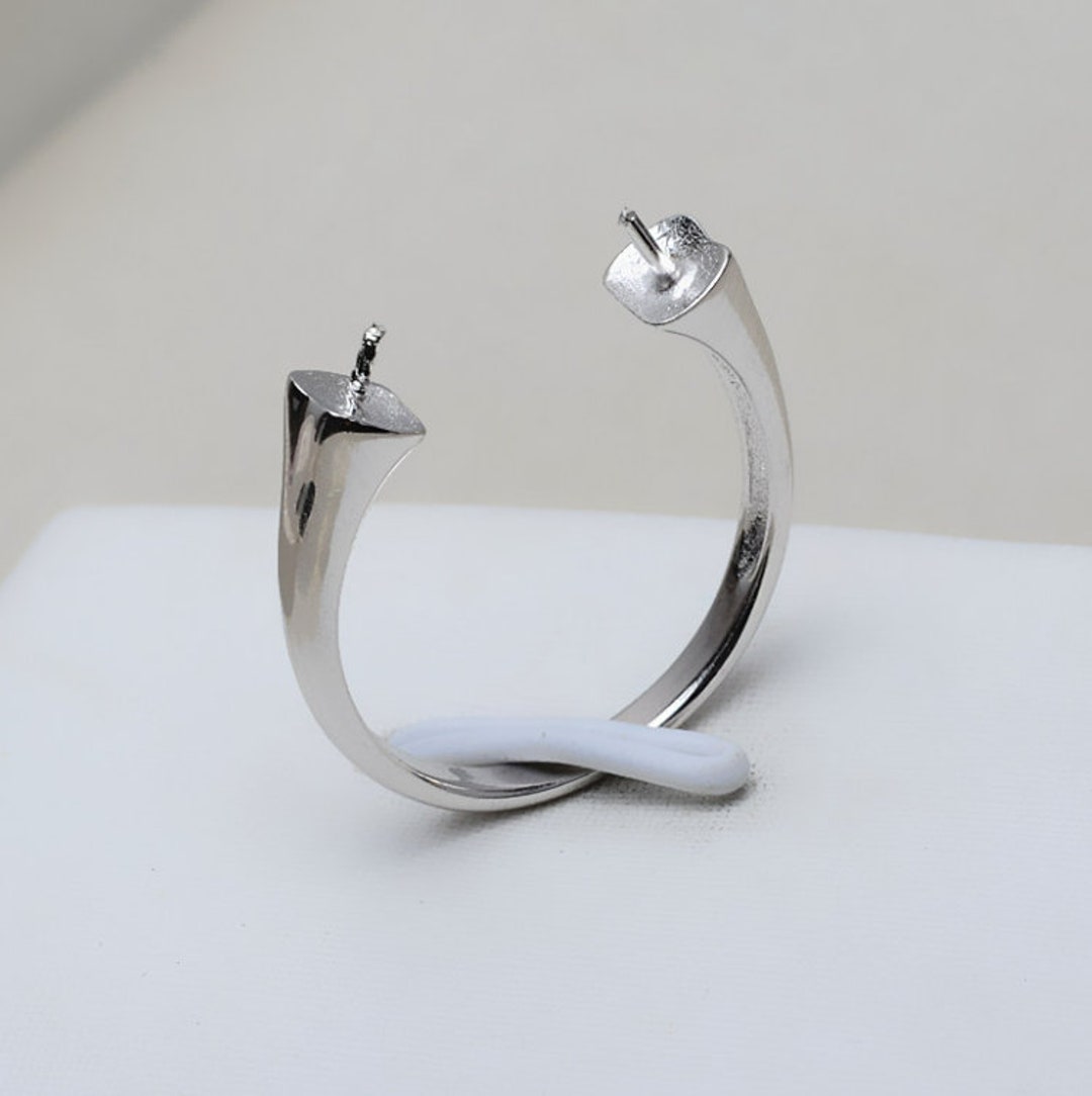 1 Pcs Sterling Silver Cup Ring Setting Adjustable for 7mm 10mm Bead - Etsy