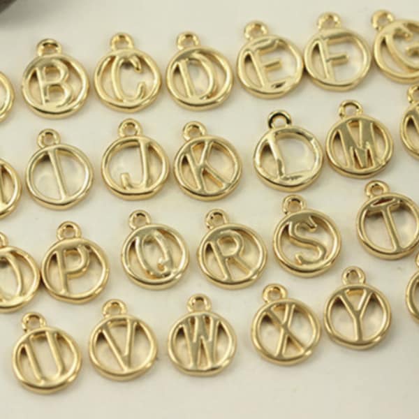 Gold Initial Charm - Etsy