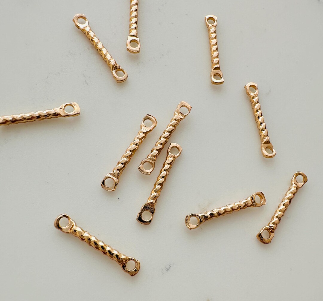 20 Pieces , Solid Brass Bar Connectors , Jewelry Findings , Gold ...