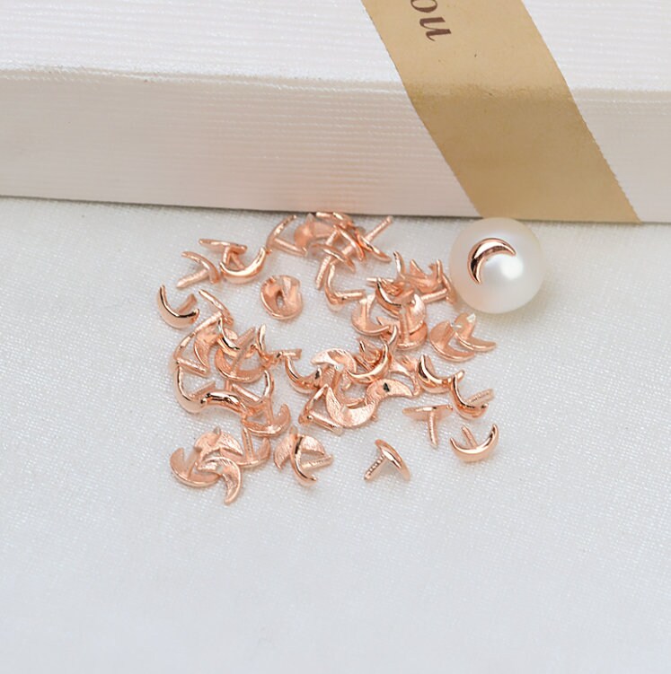 5 Pcs - Sterling Silver Moon Beads Caps - 4*2mm - Etsy