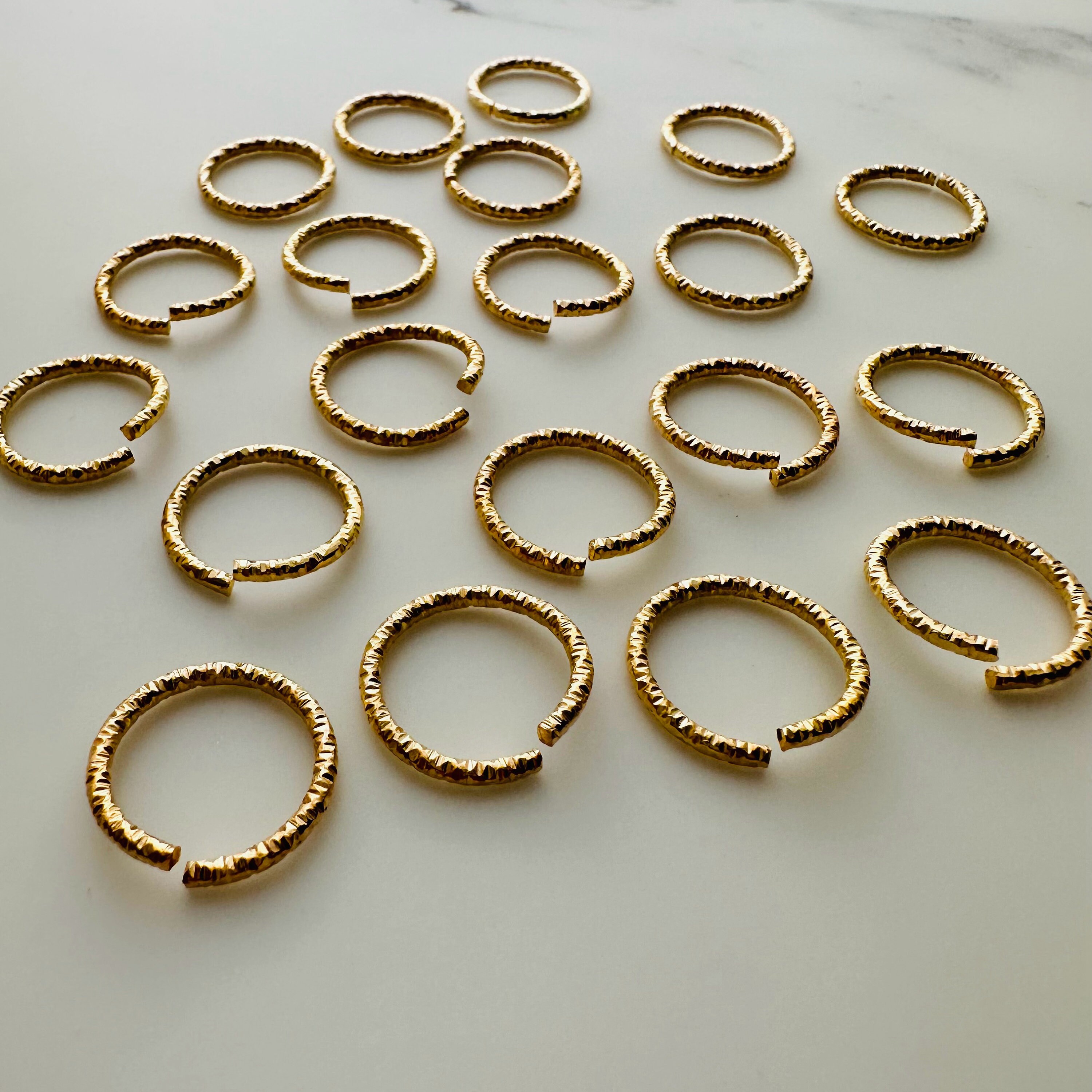 50 X Textured Open Jump Rings - 8mm/10mm/12mm/15mm - Thickness 1.2mm - Etsy