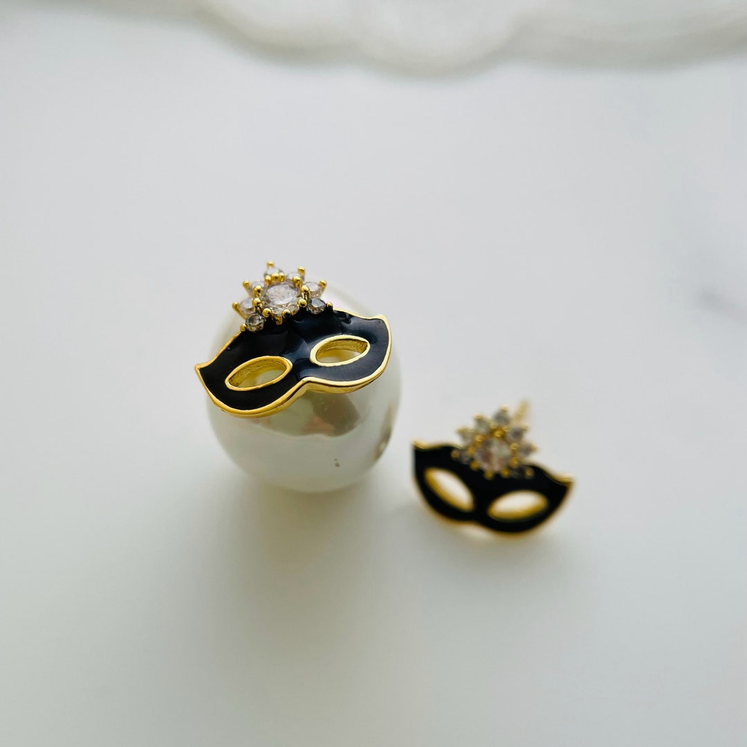 2 Pcs - Masquerade Mask Beads Cap With Pin - Beads Cap Bails - 15*13mm ...
