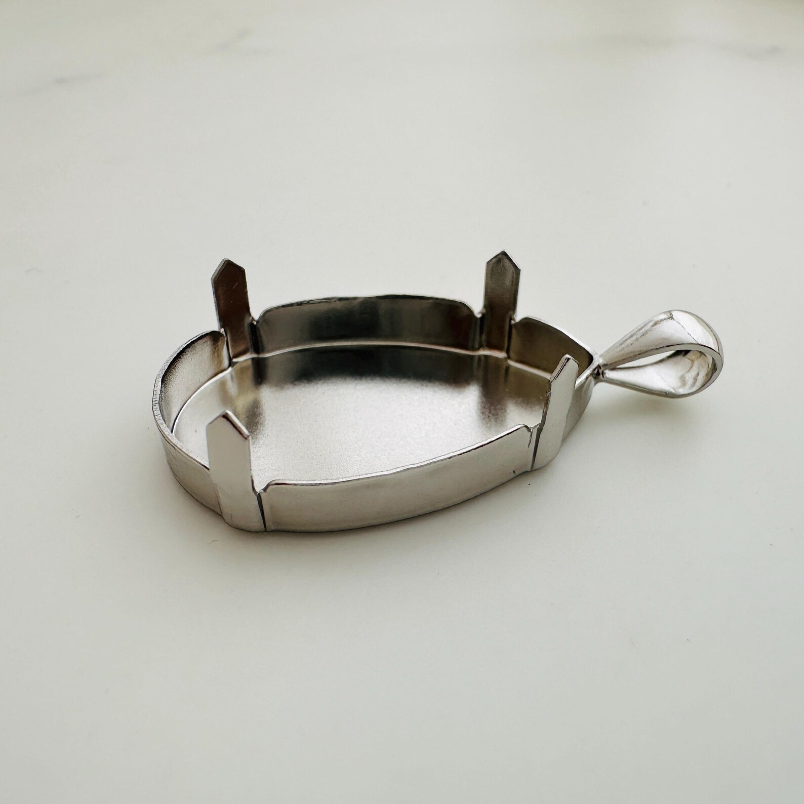 30x20mm, Blank 4-prong Pear Setting , Rhodium Plated, 2 or 6 Ps - Etsy