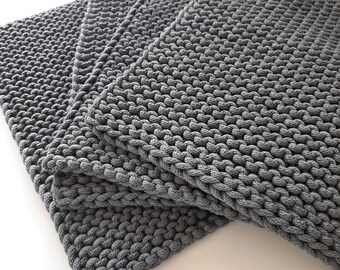 Set of 6 Knitted Table Mats, Placemats Available in Many Colors, Cotton ...