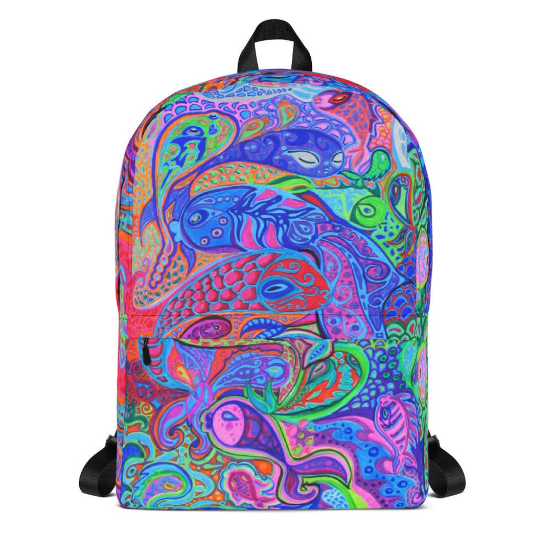 Artsy Backpack | "spiraling Upwards" Ocean Themed Design - Unique Gift ...