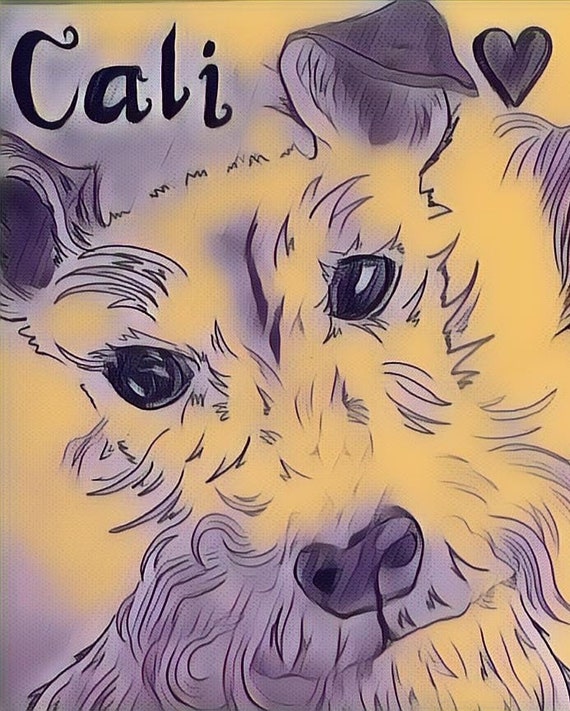 Personalised Cartoon Style Dog Portrait | Etsy