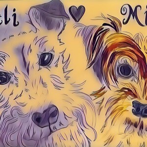 Personalised Cartoon Style Dog Portrait - Etsy