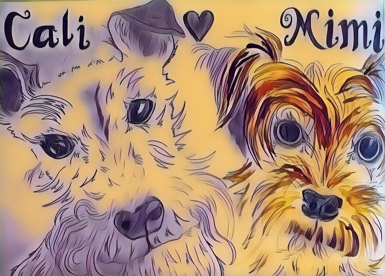 Personalised Cartoon Style Dog Portrait - Etsy