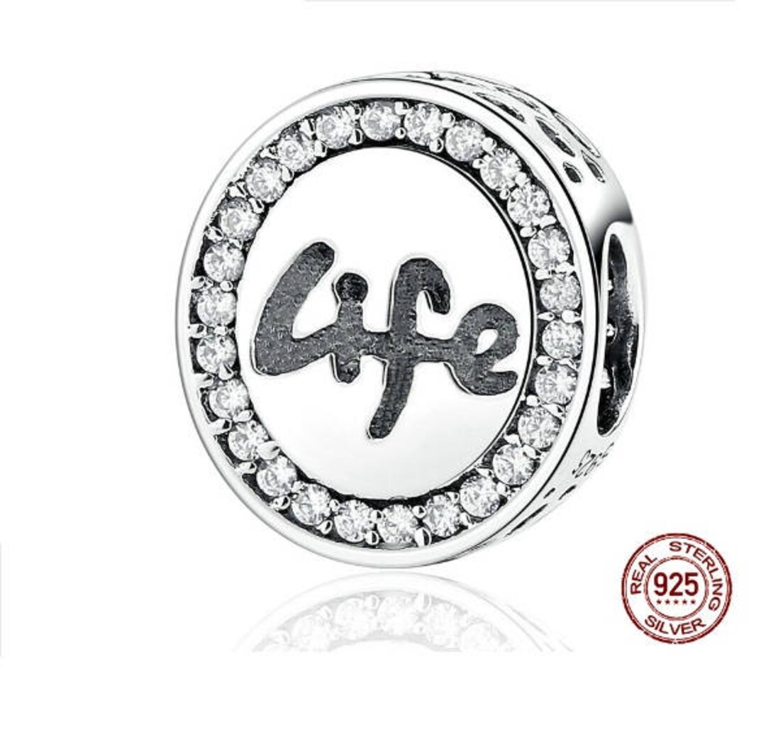 LIFE Charm, 100% Real 925 Sterling Silver, Fits Famous Pandora Snake ...