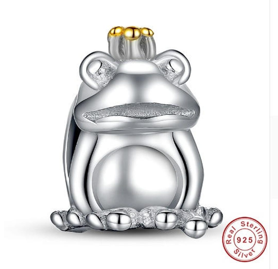 PRINCE FROG With Golden Crown Charm, Fits Pandora, Famous European ...